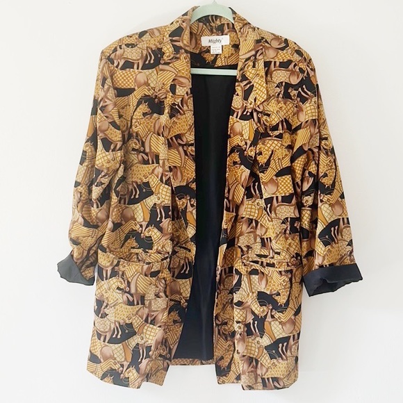 Vintage | Jackets & Coats | Vintage Plus Size 98s Horse Print Oversized ...